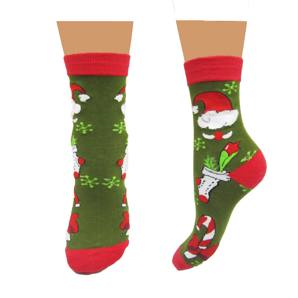 Чорап дамски Leonfit Коледа 100% памук 36-41 10бр 1.20лв/бр - VSI4KO BG